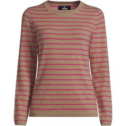 LANDS' END Kaschmir-Pullover mit rundem Ausschnitt, Damen,  Beige, Kaschmir, by Lands' End