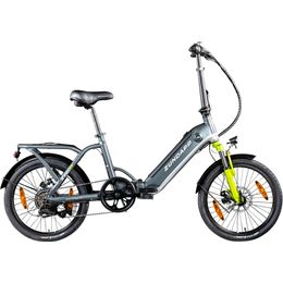 Zündapp E-Bike ZÜNDAPP "ZT20R" Gr. 35, grau (grau, grün), E-Bikes, 35cm, 20 Zoll (50,80cm), Pedelec, Elektrofahrrad für Damen u. Herren