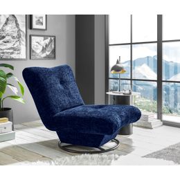 Drehsessel ED EXCITING DESIGN "Maranello", blau (dunkelblau), B:96cm H:75cm T:93cm, 100% Polyester, Sessel, Drehsessel, frei im Raum stellbar, drehbar