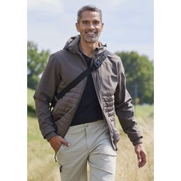 Funktionsjacke John Devin, Herren, Gr. XL (56/58), braun, Softshell, Obermaterial: 96% Polyester, 4% Elasthan. Obermaterial 2: 100% Polyester. Futter: 100% Polyester. Füllung: 100% Polyester, unifarben, Casual, Basic, angesetztes Bündchen, Jacken, All- Season