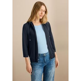 Kurzjacke Cecil, Damen, Gr. L (42), blau (universal blau), Stoff, 48% Polyester, 46% Viskose, 6% Elasthan, unifarben, casual, normal normal, ohne Ausschnitt, 3/4-Ärmel Bündchen, Jacken, mit 3/4 Ärmeln