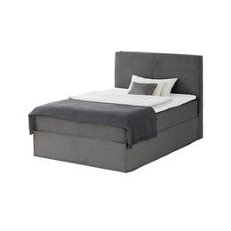 Boxi Boxspringbett mit trendigem Keder Boxi ¦ grau ¦ Maße (cm): B: 140 H: 125