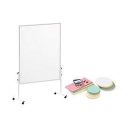 Maulsolid Moderationstafel, Stahlblech kunststoffbeschichtet, B 1200 x H 1500 mm + Moderationskarten-Set mit 360 Karten und 200 Pin-Nadeln