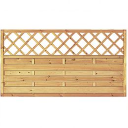 TETZNER & JENTZSCH T&J Gartenzaun Maxi-Massiv mit Dekorgitter Vorgartenzaun Holzzaun, 180 cm