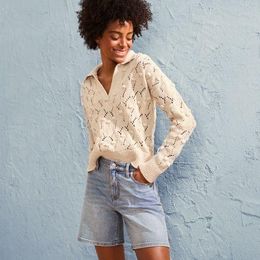 LANDS' END Recover Jeansshorts, Damen,  Blau, Elasthan/Baumwoll-Mischung/Polyester-Mischung, by Lands' End