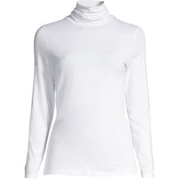 LANDS' END Rollkragenshirt aus Baumwoll/Modalmix, Damen,  Wei&szlig;, Baumwolle/Elasthan/Baumwolle Modal, by Lands' End