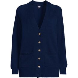 LANDS' END Relaxter V-Cardigan DRIFTER, Damen,  Blau, Baumwolle, by Lands' End