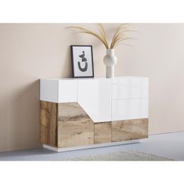 Inosign Sideboard »ALIEN-Kommode, Schrank, Anrichte mit 2 Türen und 3 Schubkästen« Sideboard Breite ca. 140 cm "100 % Made in Italy" weiß...