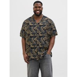 Jack & Jones PlusSize JACK & JONES PLUSSIZE Kurzarmhemd »JJEJEFF TROPICAL AOP RESORT SHIRT SN PLS« Black 4XL - N-Gr N-Gr 4XL Cooles Hemd von Jack & Jones Plus Size