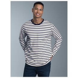 TRIGEMA Sweatshirt &raquo;Sweatshirt mit Ringelmuster&laquo; natur L L Sweat-Qualit&auml;t