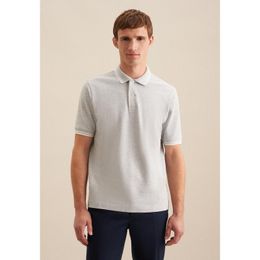Seidensticker T-Shirt &raquo;Regular&laquo; Kurzarm Kragen Streifen platziert grau L L Passform: Regular