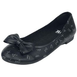 Black Premium by EMP Ballerinas mit Schleife und Print Ballerina schwarz in EU37 Q123-000095 M486898