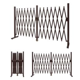 Absperrgitter HWC-B34, Zaun Schutzgitter Scherengitter Trenngitter, Alu ausziehbar braun ~ Höhe 103cm, Breite 52-400cm