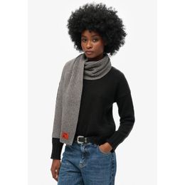 Strickschal Superdry "WORKWEAR NEP KNITTED SCARF", Damen, grau (rock grau nep), Strick, Materialmix, unifarben, casual, Modetücher