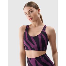 4F Sport-BH in Lila/ Schwarz - Low - 68% | Gr&ouml;&szlig;e M | Damen-sportunterwaesche