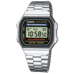 Chronograph CASIO VINTAGE, silber (silberfarben), Armbanduhren, Damen, Quarzuhr, Armbanduhr, Damen, Herren, digital, retro, Stoppfunktion