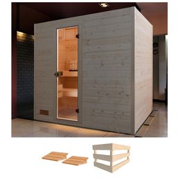 Sauna Weka "Valida 4", beige (natur), ohne Ofen, (ohne Ofen), Saunen, ohne Ofen