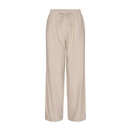 Leinenhose Freequent "FQLAVA-PANT", Damen, Gr. L, N-Gr, beige (sand melange), Web, Obermaterial: 55% Leinen, 45% Viskose, unifarben, casual, lang, Hosen, aus Leinenmix und mit Kordelzug