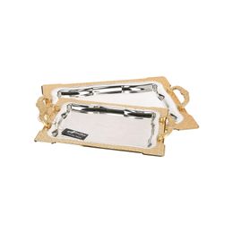 2er-Set Serviertabletts aus hochwertigem 18/10 Edelstahl