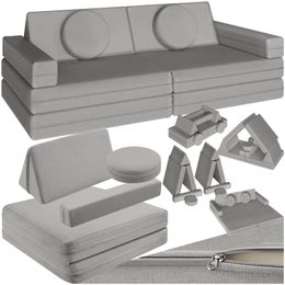 TecTake&reg; Spielsofa, 8-teilig, flexible Anordnung, Leinenbez&uuml;ge, abnehmbar und waschbar, stapelbar