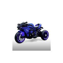 Moni Kinder Elektromotorrad Ninja, drei Kunststoffr&auml;der, LED-Beleuchtung, Mp3 blau