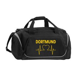 multifanshop Sporttasche - Dortmund - Herzschlag - Druck gelb - Tasche