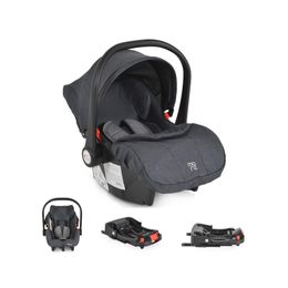 Moni Babyschale Trio Set mit Isofixbasis Royal, i-Size (40 - 87cm) Adapter grau