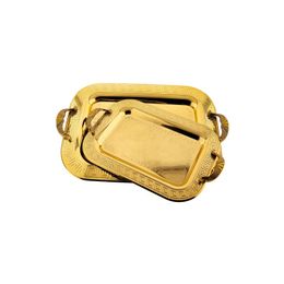 2er-Set Serviertabletts aus hochwertigem 18/10 Edelstahl