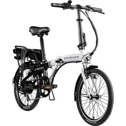 Z&uuml;ndapp Z&uuml;ndapp Z120 20 Zoll E Bike Faltrad f&uuml;r Damen Herren 150 - 185 cm E Klapprad schwarz wei&szlig;