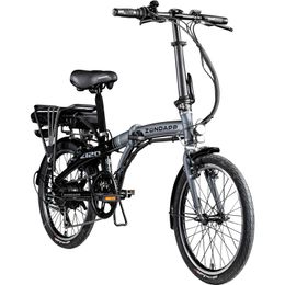 Z&uuml;ndapp Z&uuml;ndapp Z120 20 Zoll E Bike Faltrad f&uuml;r Damen Herren 150 - 185 cm E Klapprad schwarz grau