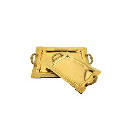 2er-Set Serviertabletts aus hochwertigem 18/10 Edelstahl