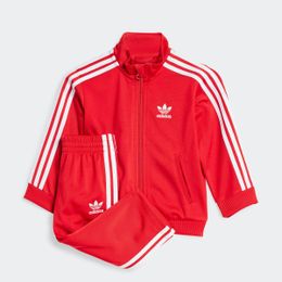 Trainingsanzug adidas originals "FIREBIRD", Kinder, Gr. 104, rot (better scarlet), Obermaterial: 100% Polyester, sportlich, Sportanzüge