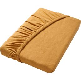 Irisette unisex Spannbetttuch goldfarben, Größe 90x190 - 100x200 cm - Spannbetttuch