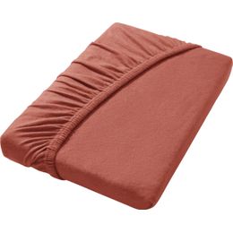 Irisette unisex Spannbetttuch papaya, Gr&ouml;&szlig;e 90x190 - 100x200 cm