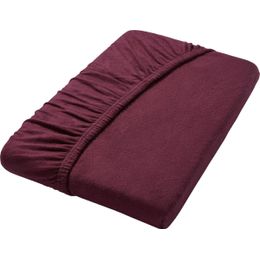 Irisette unisex Spannbetttuch bordeaux, Gr&ouml;&szlig;e 140x200 - 160x200 cm