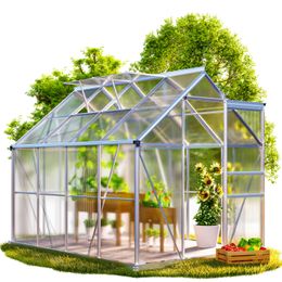 Gardebruk Alu Gewächshaus 250x190x195cm mit Fundament