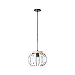 Brilliant Sorana Pendelleuchte 1flg schwarz/holzfarbend Innenleuchten,Pendelleuchten 1x A60, E27, 40W, geeignet für Normallampen (nicht enthalten) Holz aus nachhaltiger Forstwirtschaft (FSC)