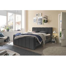 Boxspringbett "Fairfield", braun (dunkelbraun), B:184cm L:230cm, 100% Polyester, SET ONE BY Musterring, Komplettbetten, mit Bettkasten, Kopfteil mit Keder, Breite 160 cm oder 180 cm