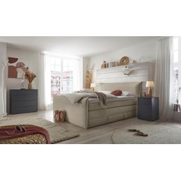 Boxspringbett "Florida", gelb (vanille), L:228cm, SET ONE BY Musterring, Komplettbetten, in modernem Cord-Bezug, mit Bettkasten, in 3 Größen erhältlich, Topseller