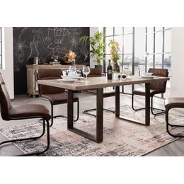 Esstisch Mango 190x90x76 braun lackiert HEAVY INDUSTRY #201