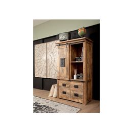 Schrank Mango 90x45x150 natur lackiert RAILWAY #113