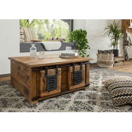 Truhe Mango 90x90x45 natur lackiert RAILWAY #164