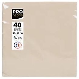 PROnappe Servietten 2-lagig Creme 19 x 19 x 7,5 cm 40 St&uuml;ck