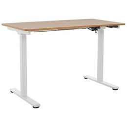 Livetastic Schreibtisch , Natur, Weiß , Metall, Holzwerkstoff , rechteckig , eckig , 60x73-123x120 cm , höhenverstellbar , Arbeitszimmer,