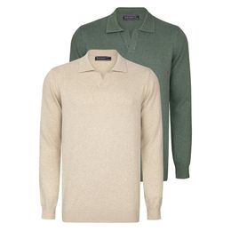 Felix Hardy Pullover Herren Größe M beige / grün