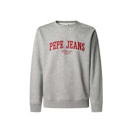 Pepe Jeans Sweatshirt 'Derril' Herren Gr&ouml;&szlig;e L hellgrau / rot