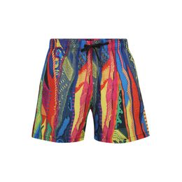 Carlo Colucci Badeshorts Herren Größe M blau / gelb / pink / orangerot