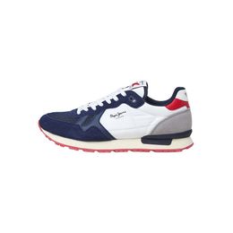 Pepe Jeans Sneaker 'Brit Camp' Herren Größe 44 navy / grau / rot / weiß