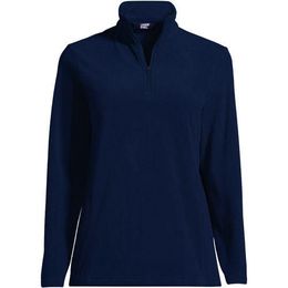 LANDS' END Anyweather Fleece-Pullover mit Rei&szlig;verschluss, Damen,  Blau, Polyester, by Lands' End