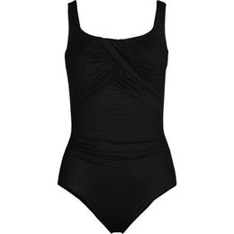 LANDS' END Shape-Badeanzug mit B&uuml;gel SLENDER in E-Cup, Damen,  Schwarz, Nylon-Mischung, by Lands' End